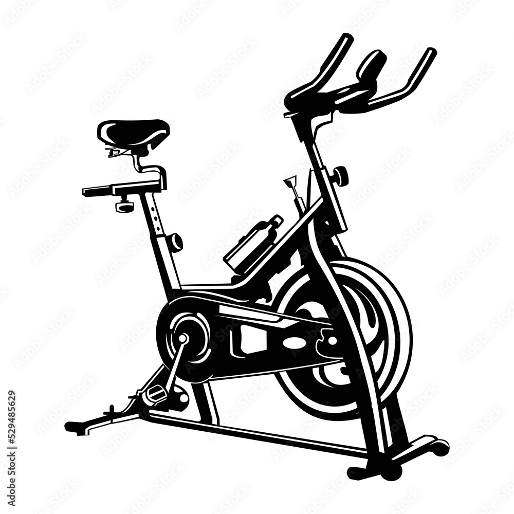 exercise spinning machine silhouette illustration Stock Vector | Adobe ...