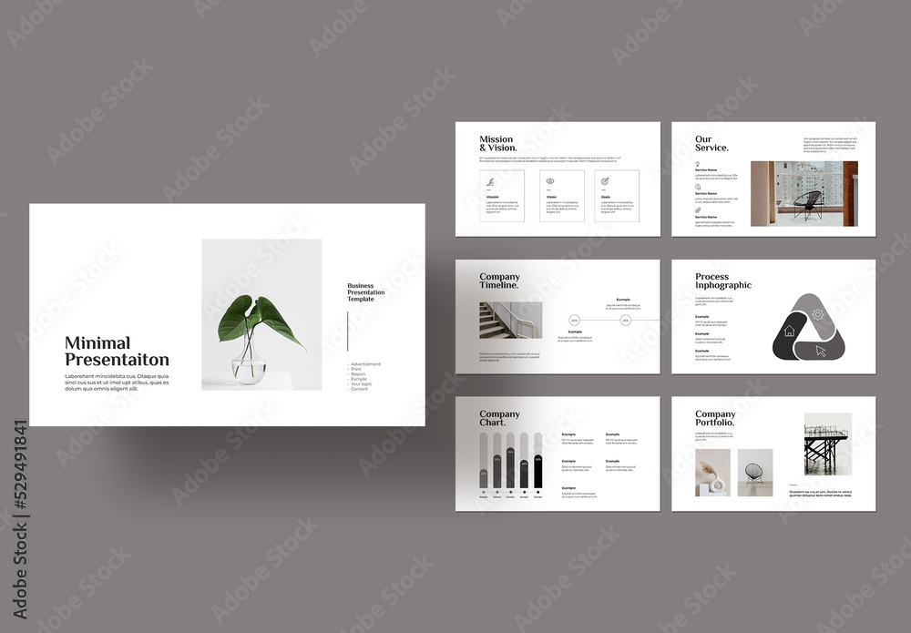 Minimal Presentation Layout Stock Template | Adobe Stock
