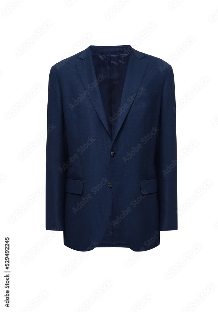 Ghost mannequin. Blue men's classic suit jacket without human model ...