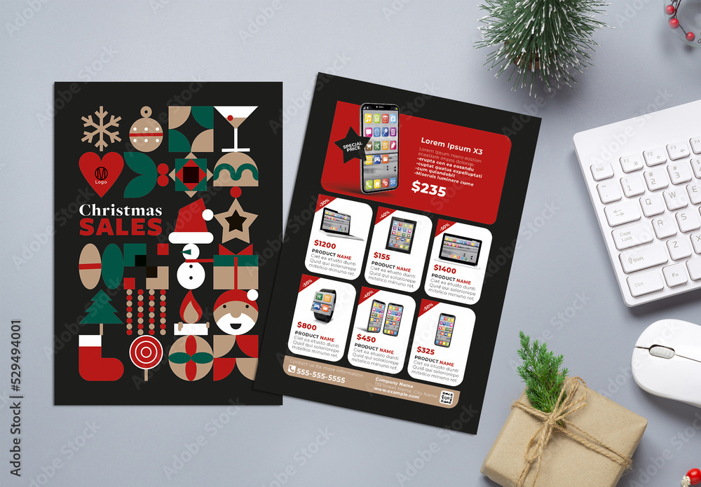 Product Shop Christmas Flyer Stock Template | Adobe Stock