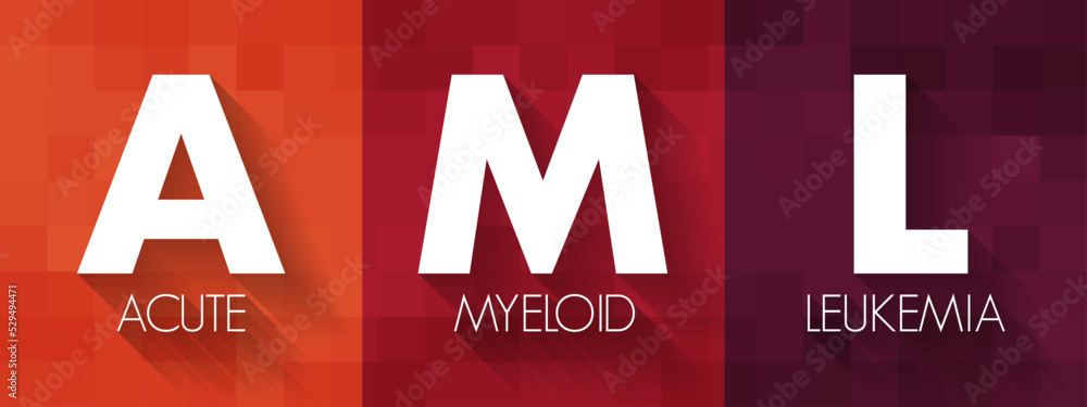 AML - Acute Myeloid Leukemia acronym, medical concept background Stock ...