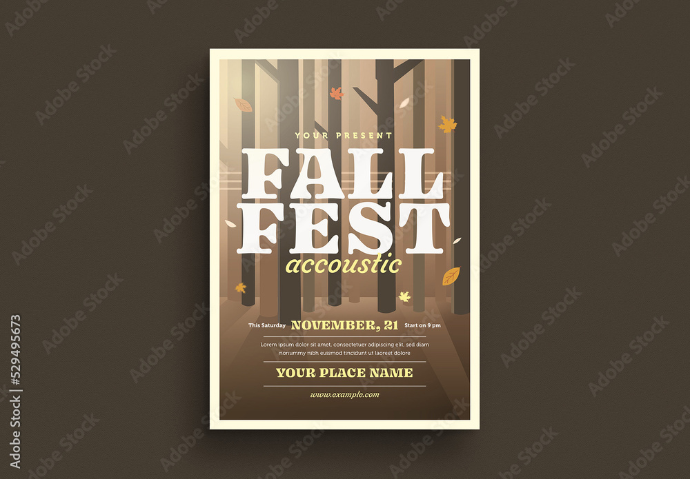 Fall Festival Event Flyer Layout Stock Template | Adobe Stock