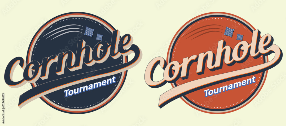 Cornhole Tournament .Corn hole vintage logo. Stock Vector | Adobe Stock