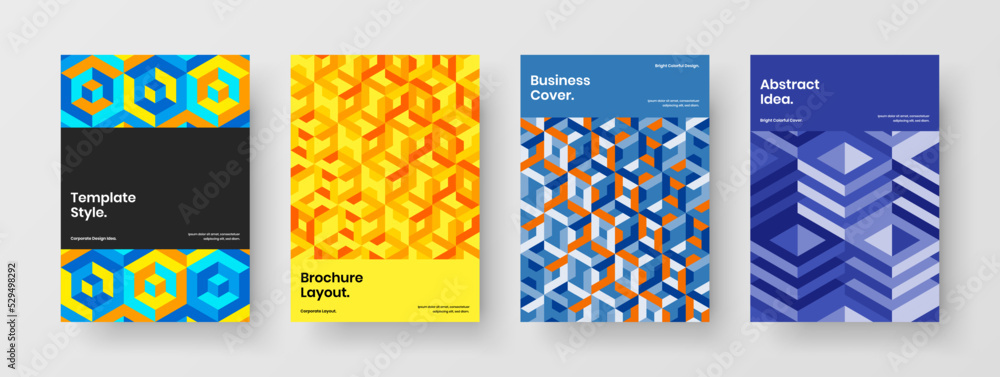 Colorful geometric pattern corporate identity illustration composition ...