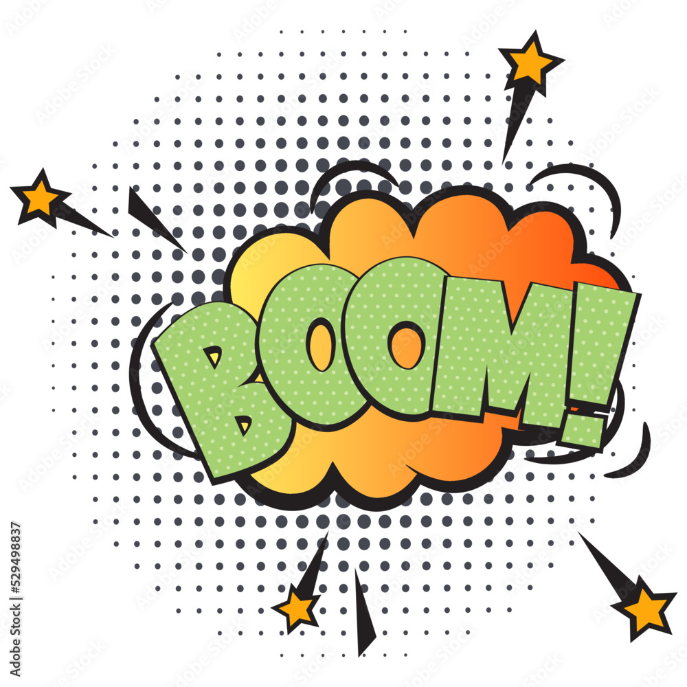 Boom comic speech bubble for emotion isolated on white background ...