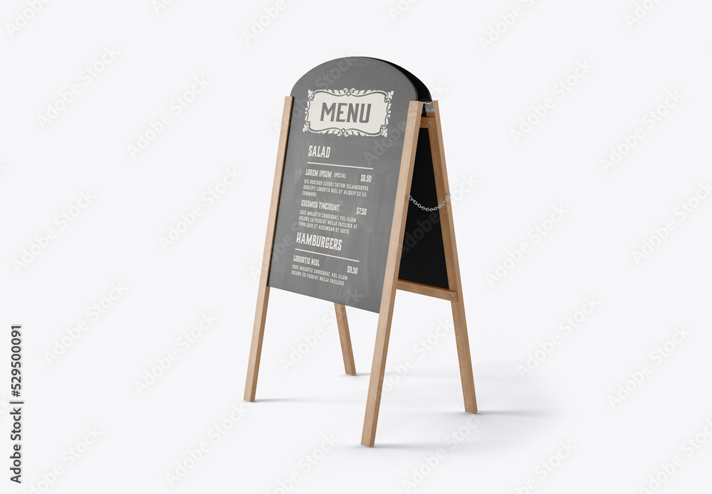 Wooden Restaurant Menu Board Mockup Stock Template | Adobe Stock