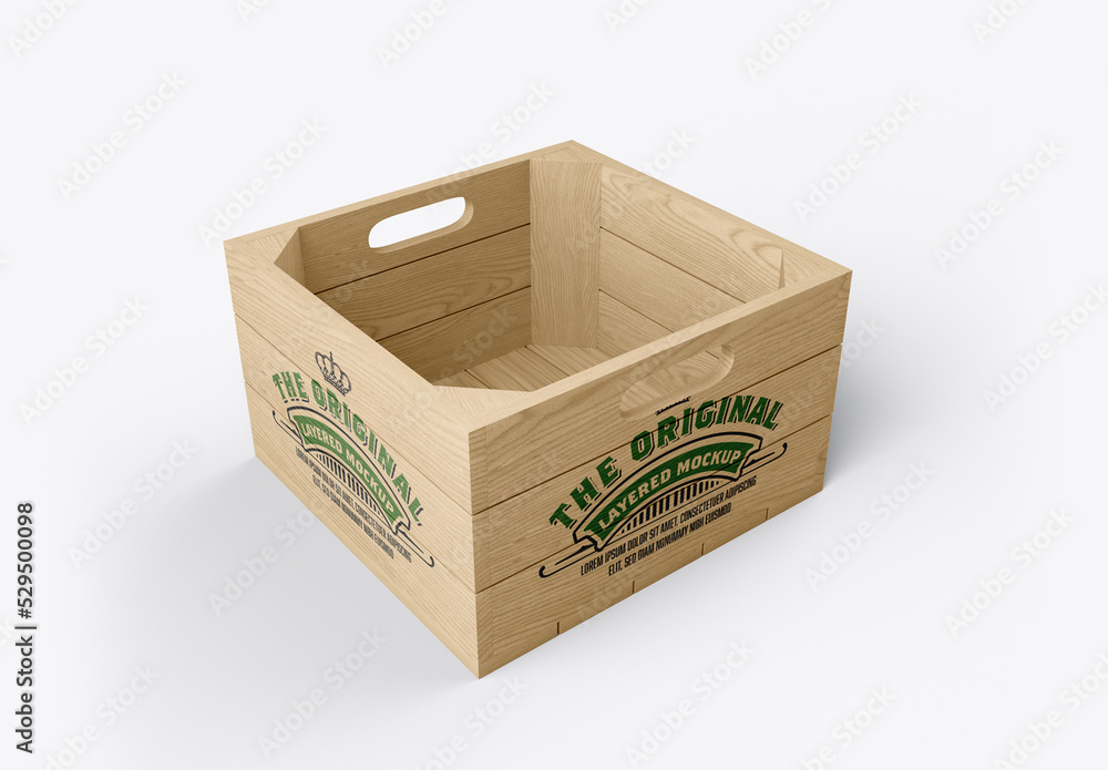 Wooden Crate Mockup Stock Template | Adobe Stock
