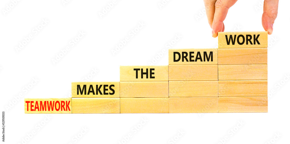 Teamwork makes dream work symbol. Concept words Teamwork makes the ...