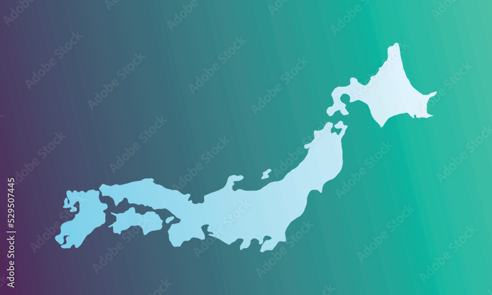 japan map background with blue and green gradient Stock Vector | Adobe ...