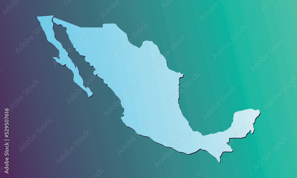 mexico map background with blue and green gradient Stock Vector | Adobe ...