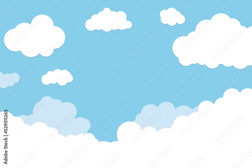 Sky background with white clouds Stock Vector | Adobe Stock