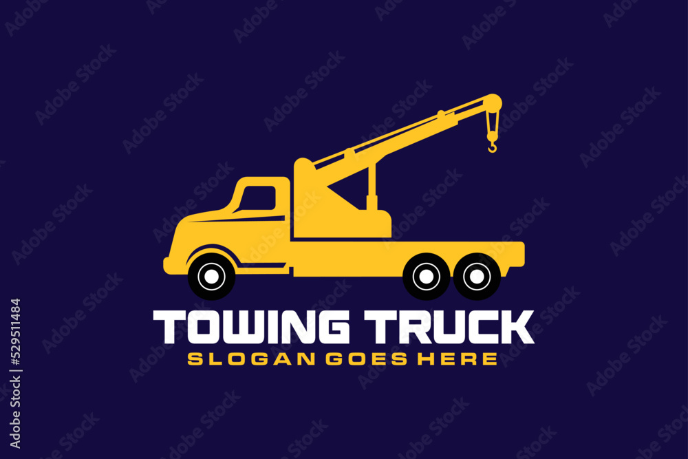 Towing truck service logo vector for transportation company. Heavy ...