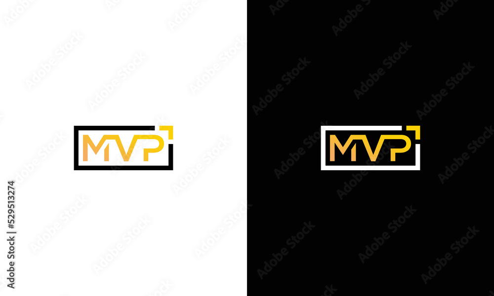 monogram logo MVP vector design on a black and white background. Stock ...