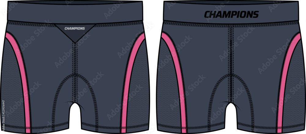 Compression tight Shorts jersey design flat sketch Illustration ...