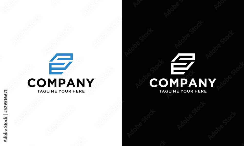 S E Letter logo Concept Vector Logo on a black and white background ...