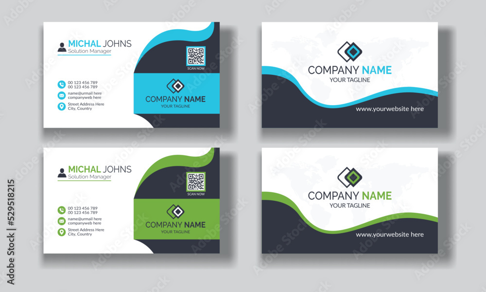 White minimal business cards, Modern business card design template, Simple business card ...