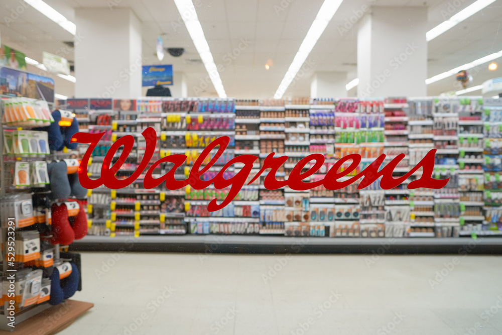 CHICAGO, IL - CIRCA MARCH, 2016: Walgreens store in the nighttime. The ...