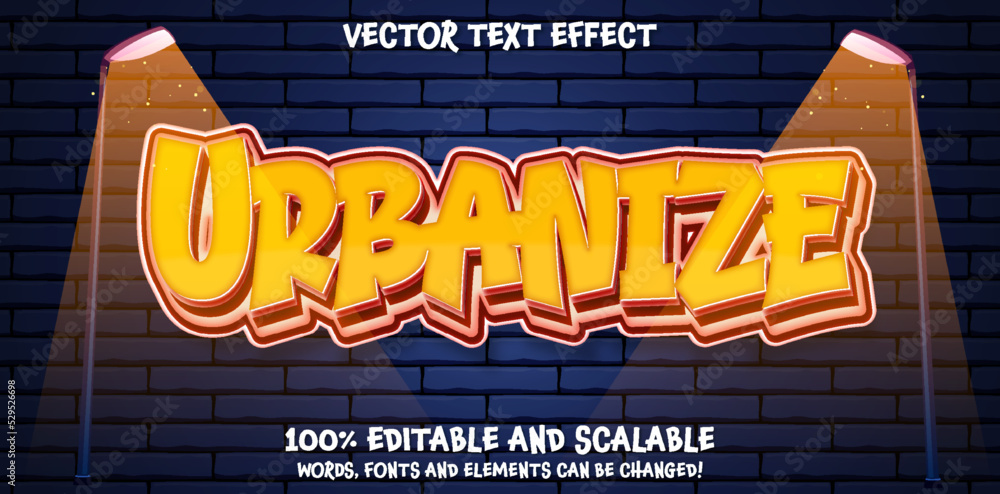 Urban graffiti teen text effect, editable modern city lettering ...