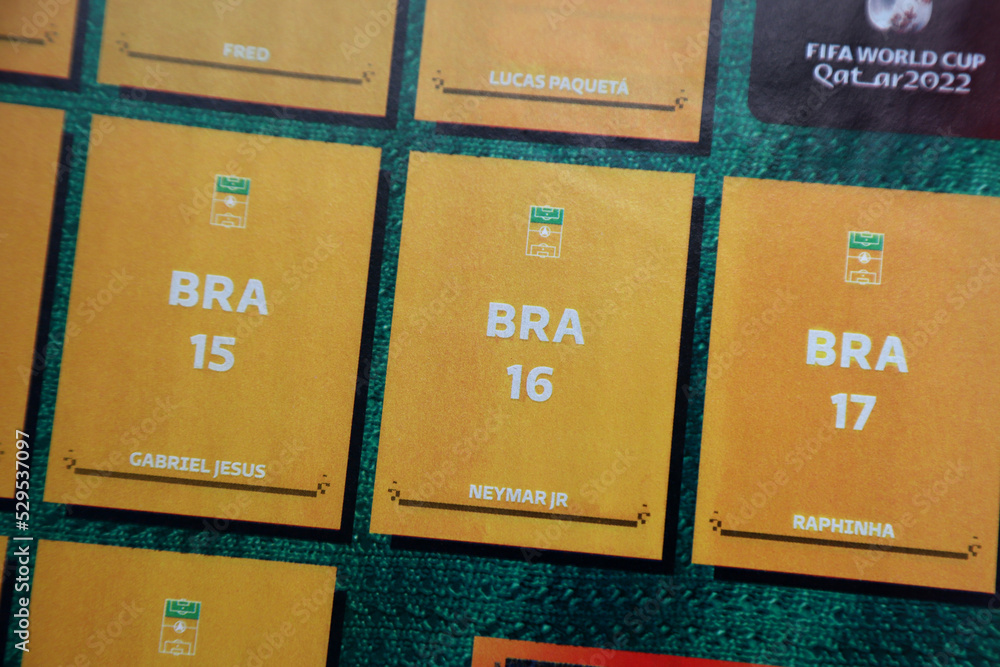 FIFA World Cup Qatar 2022. Panini Group. Stickers album. Brazil team ...