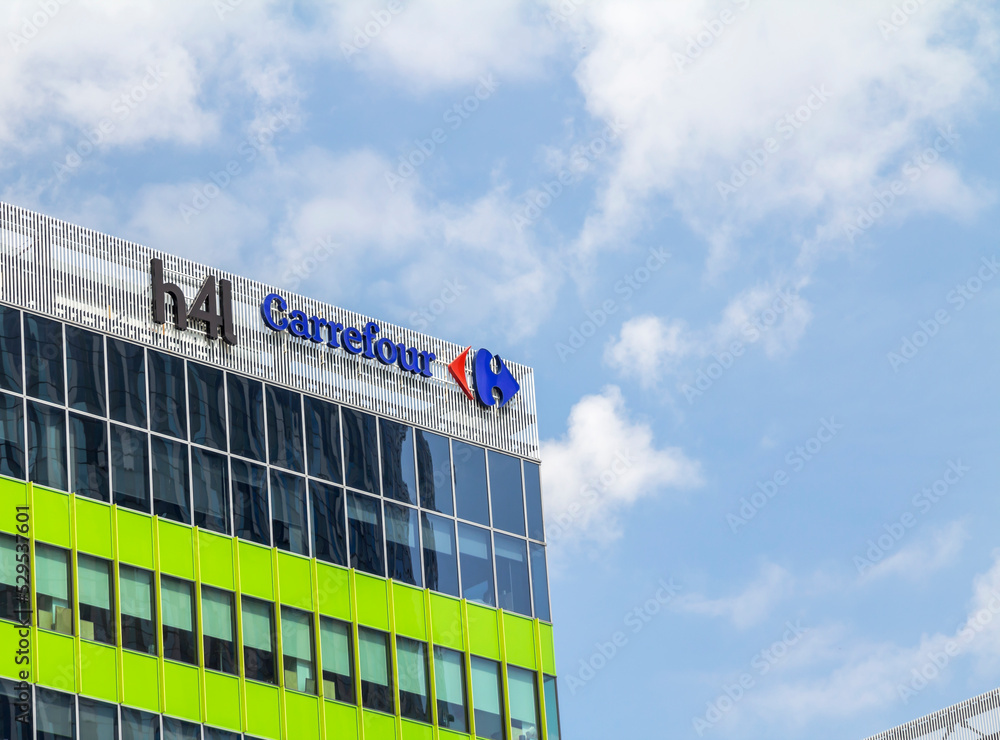 Bucharest, Romania - Aug., 2022: The logo of the French multinational ...