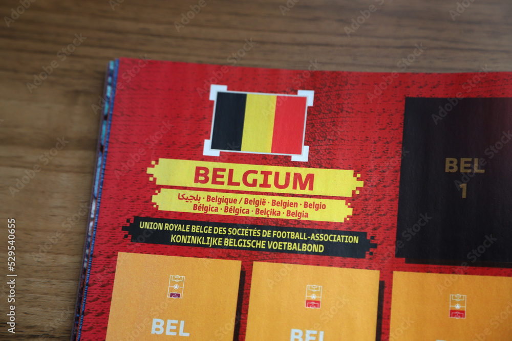 FIFA World Cup Qatar 2022. Panini Group. Stickers album. Belgium team ...