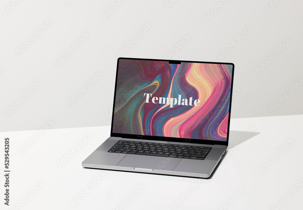 Computer Mockup on White Stock Template | Adobe Stock