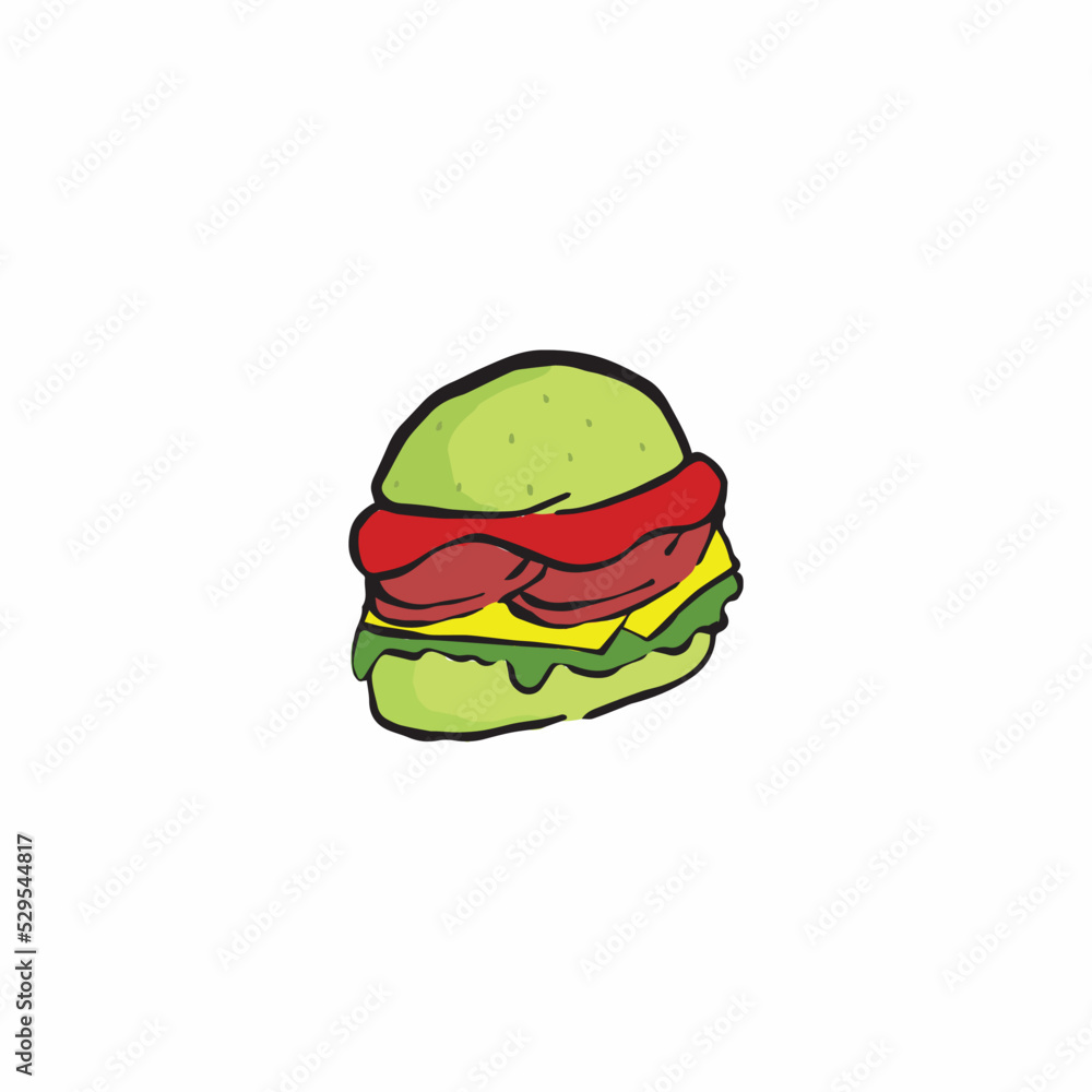 hamburger cartoon clipart vector Stock Vector | Adobe Stock