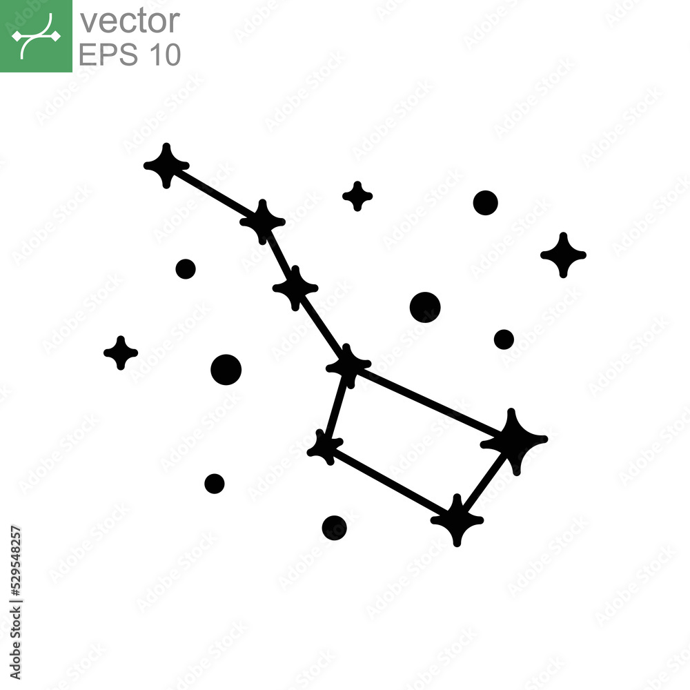 Constellation Ursa Major Big Dipper Great Bear solid icon. concept of ...
