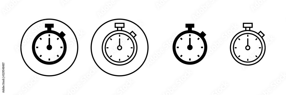 Stopwatch Icon Vector Timer Sign And Symbol Countdown Icon Period Of Time Stock Vector