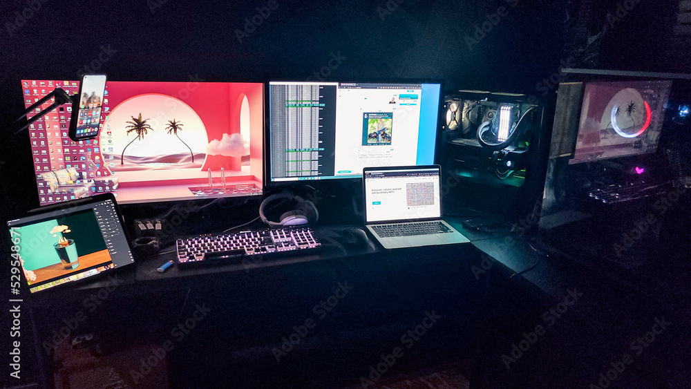 multiple display gaming mining designing desktop rig super computer ...