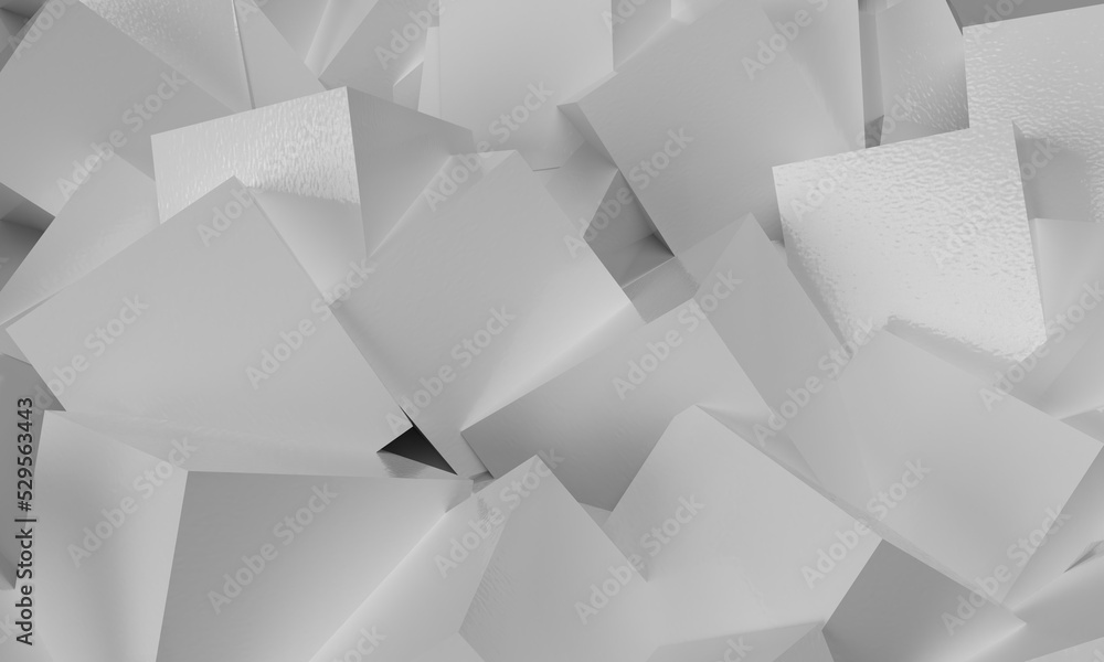 Wallpaper. White abstract polyhedra. 3d texture. Background. Stock ...