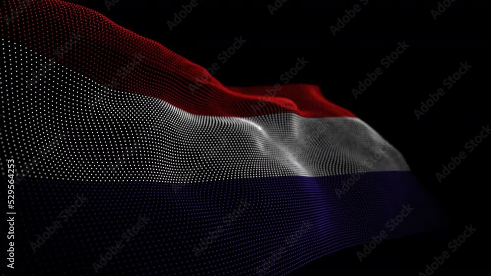 Seamless looping animated digital flag of Netherlands overlay rendered ...