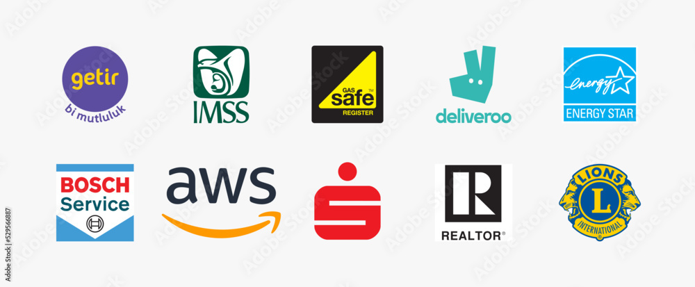 Collection of popular services logo. Biggest service company logo set ...