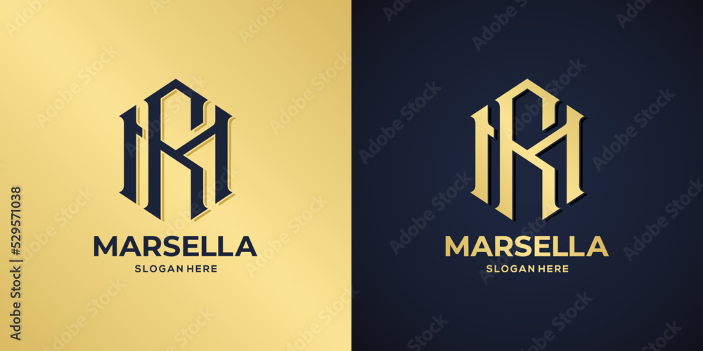 Letter r and m logo decorative style Stock Vector | Adobe Stock