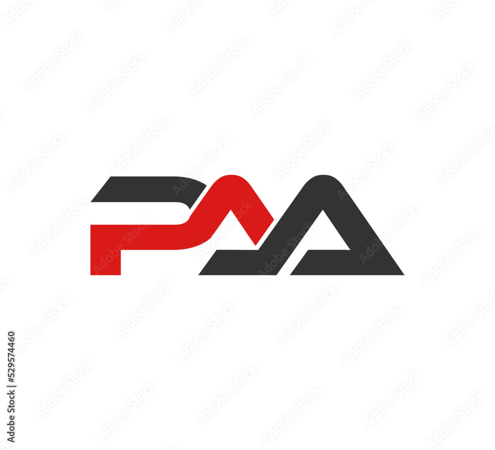 Vector Simple Clean Modern Style Black and Red Initial logo Letters PAA ...