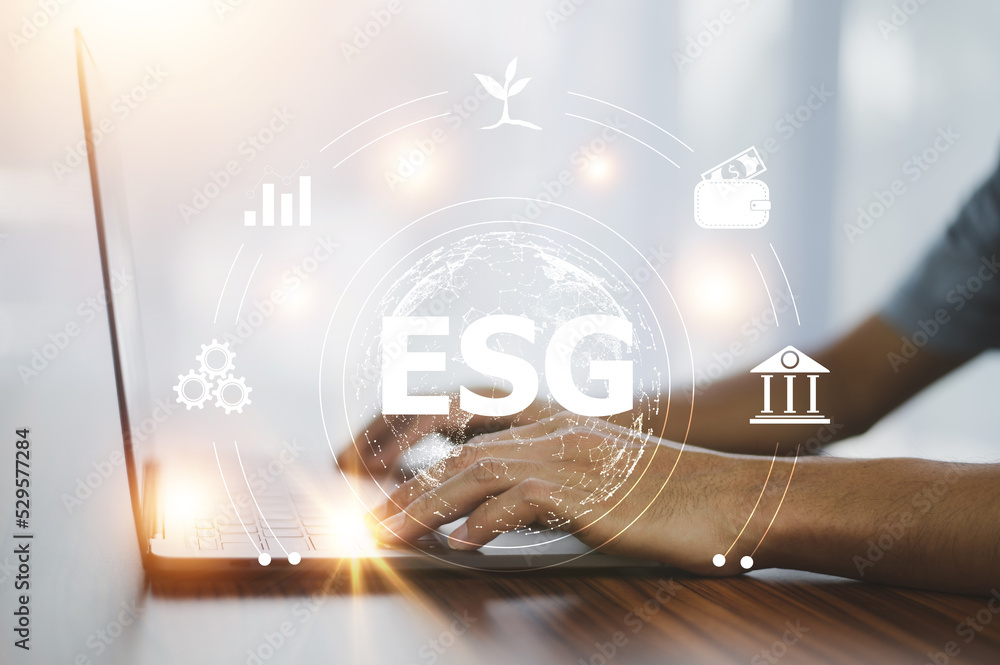 ESG concept, Man ESG icon for Environment Social and Governance, World ...