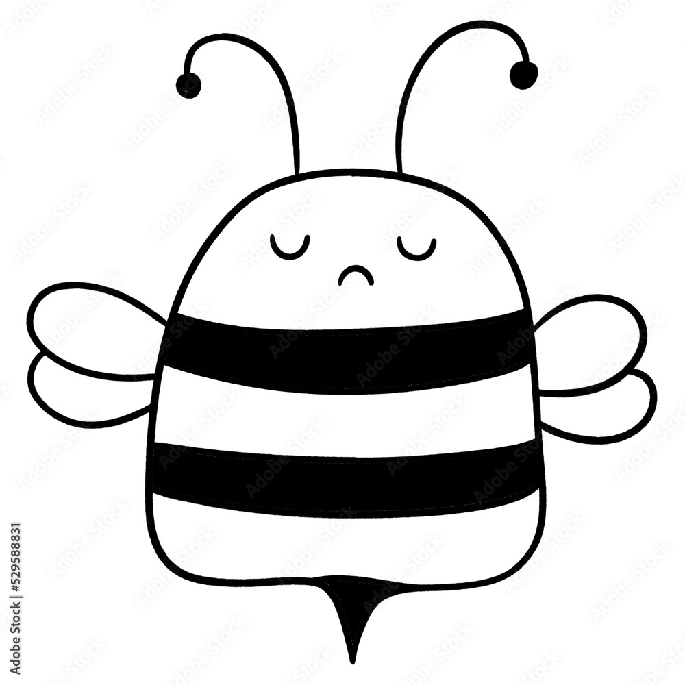 Cute bumblebee outline Stock Illustration | Adobe Stock