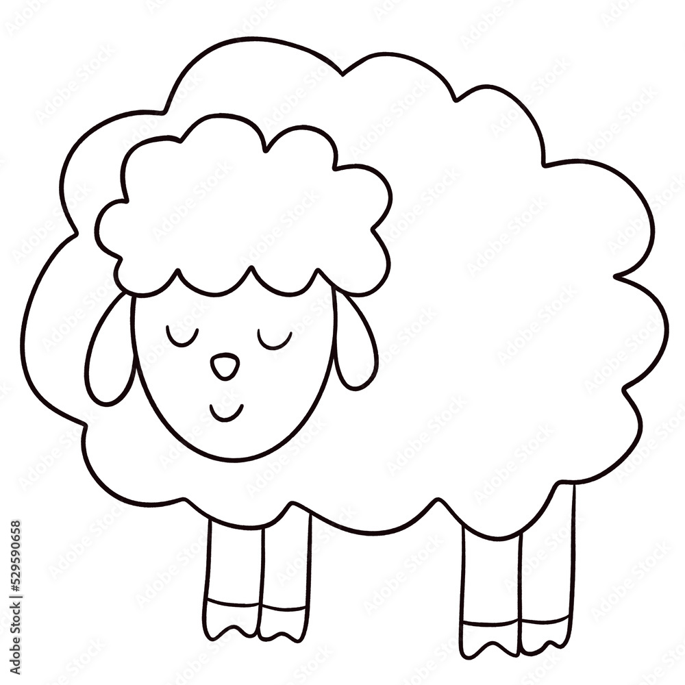 Cute sheep outline Stock Illustration | Adobe Stock