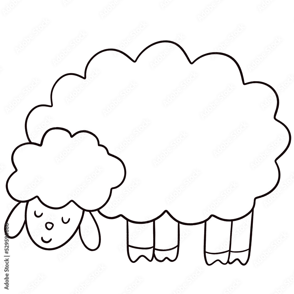 Cute sheep outline Stock Illustration | Adobe Stock