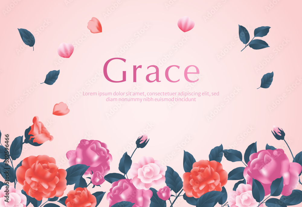 Rose flower background design Stock Vector | Adobe Stock