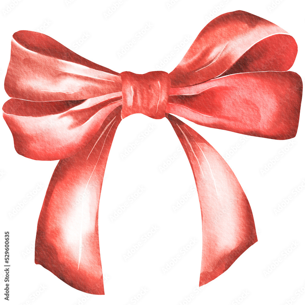 Red Ribbon Bow Christmas PNG Clipart Stock Illustration | Adobe Stock