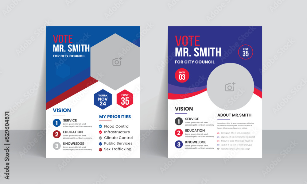 Political election flyer Template with vote campaign leaflet Poster ...