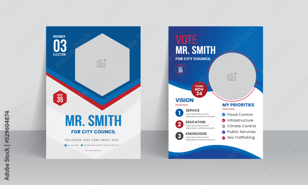 Political election flyer Template with vote campaign leaflet Poster ...