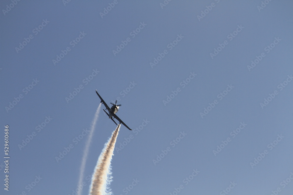 one-engine airplane in the sky Stock Photo | Adobe Stock