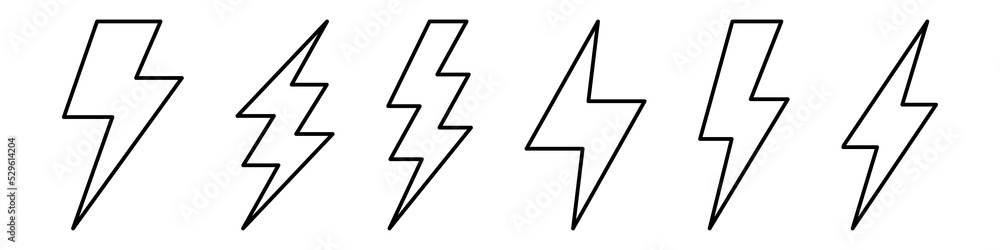 Lightning bolt line icon with editable stroke. Modern line icon design ...