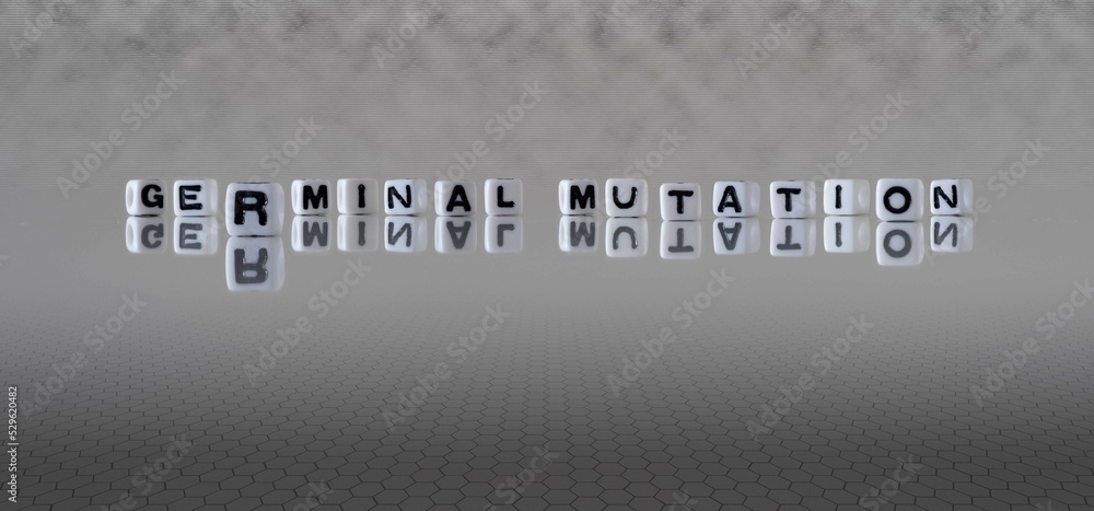 germinal mutation word or concept represented by black and white letter ...