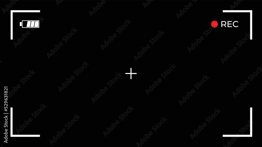 Camera Recording 4K Screen on Black Background Stock Vector | Adobe Stock