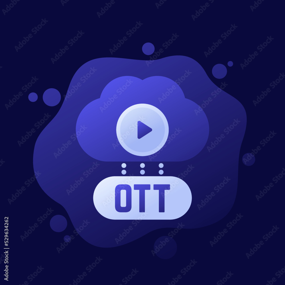 OTT platform icon with a cloud, vector design Stock Vector | Adobe Stock