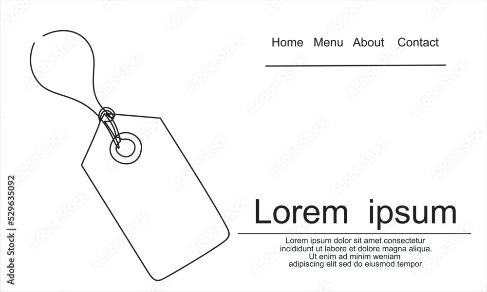 continuous line drawing of tag label design Stock Vector | Adobe Stock