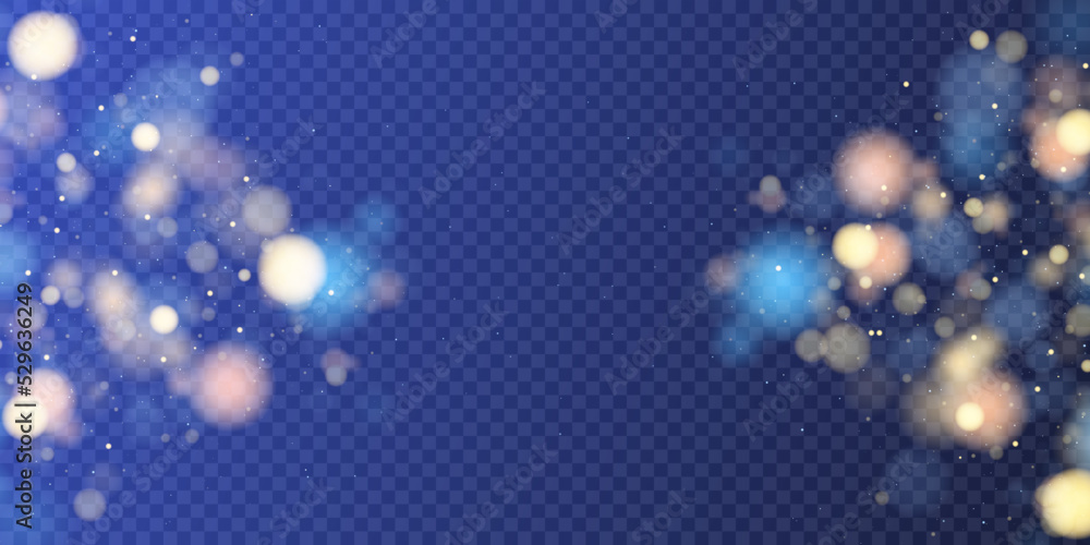 Light effect with lots of glittery glare particles shining on a ...